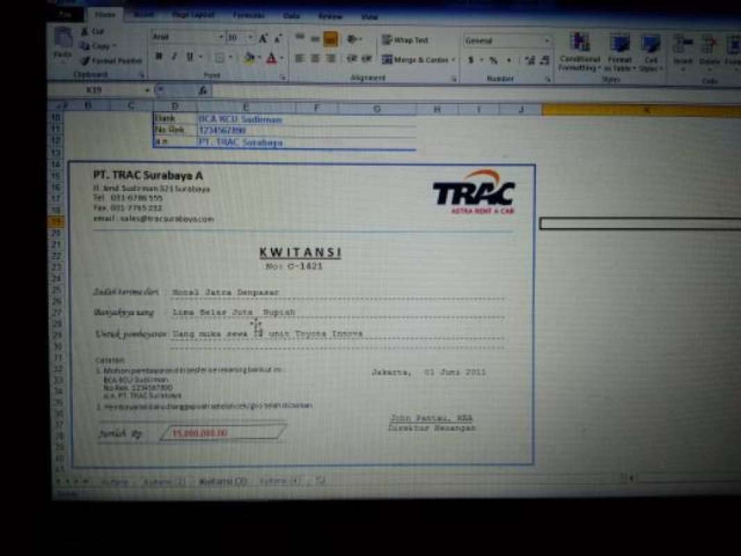Jual Software Smart Excel Invoice Struk Kuitansi Kwitansi Nota Faktur ...