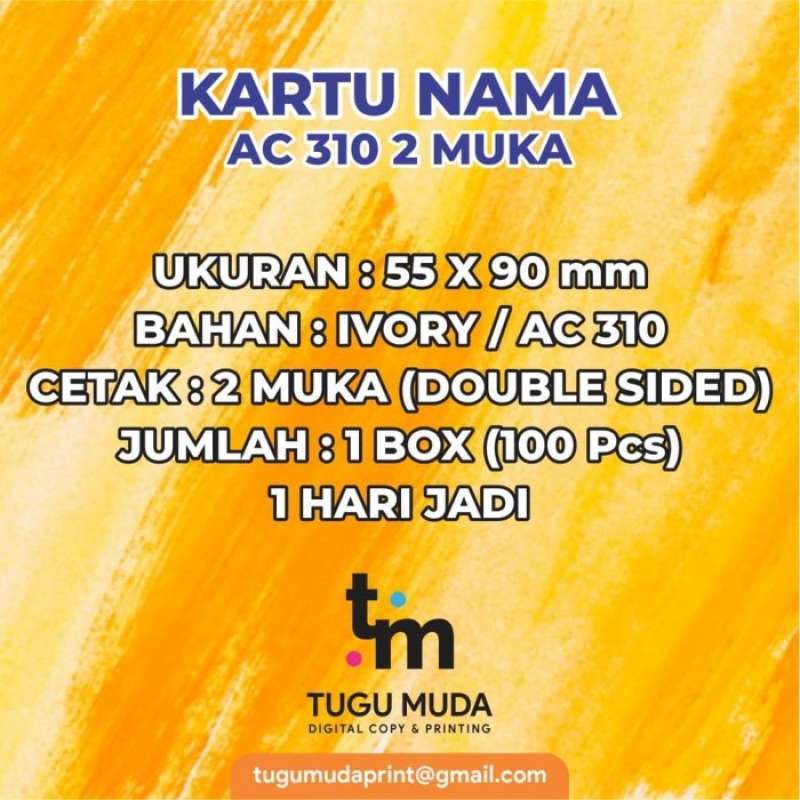 Jual Cetak / Print Kartu Nama Ac/ivory 310gsm 2 Muka Di Seller Velvet ...