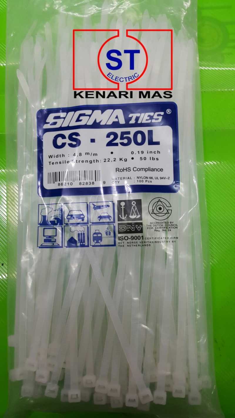 Jual Kabel Ties / Kabel Tis / Cable Tie Cs 250 L Putih 25 Cm Sigma Di Seller Velvet Store ...
