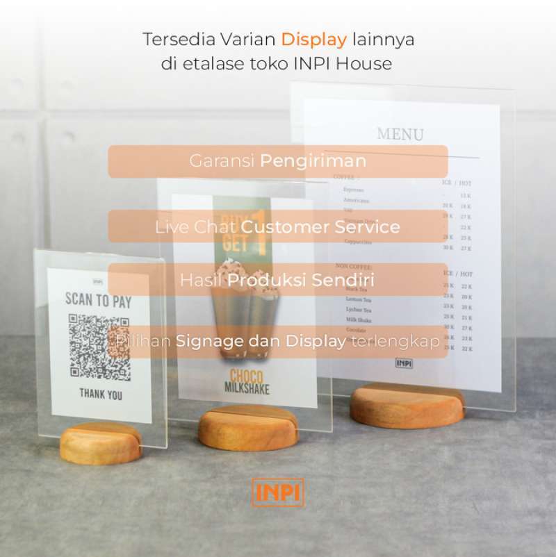 Jual Sign Standing Menu Kayu Akrilik Bening - Inpi Di Seller Sunshop ...