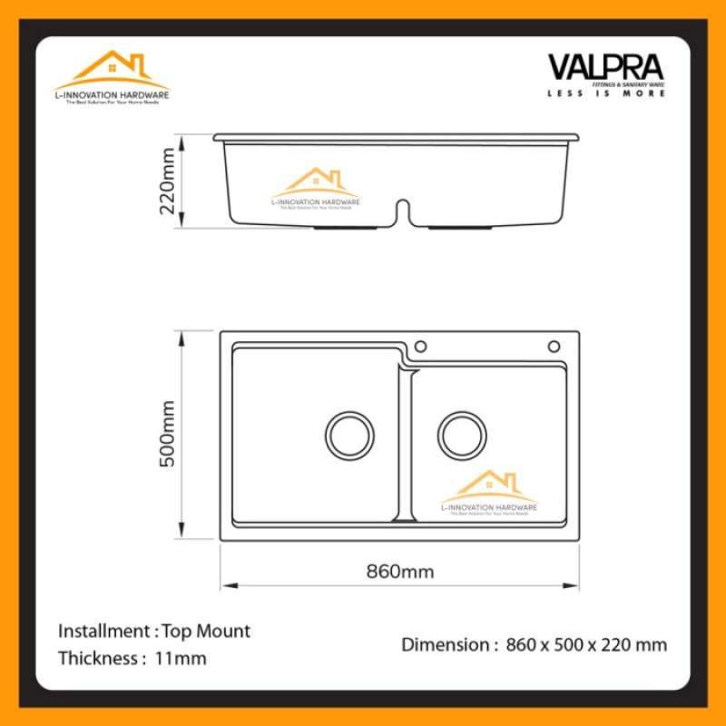 Promo Kitchen Sink Granite Composit Wastafel Bak Cuci Piring 2 Lubang ...