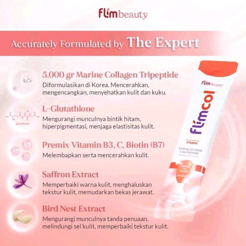 Promo Flimbeauty Flimcol 5000mg Collagen Drink Tripeptide - Minuman ...