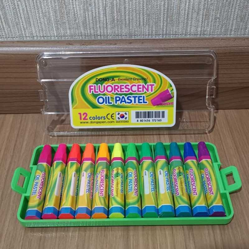 Jual Oil Pastel / Crayon Donga 12 Warna Fluorescent / Korea Di Seller ...