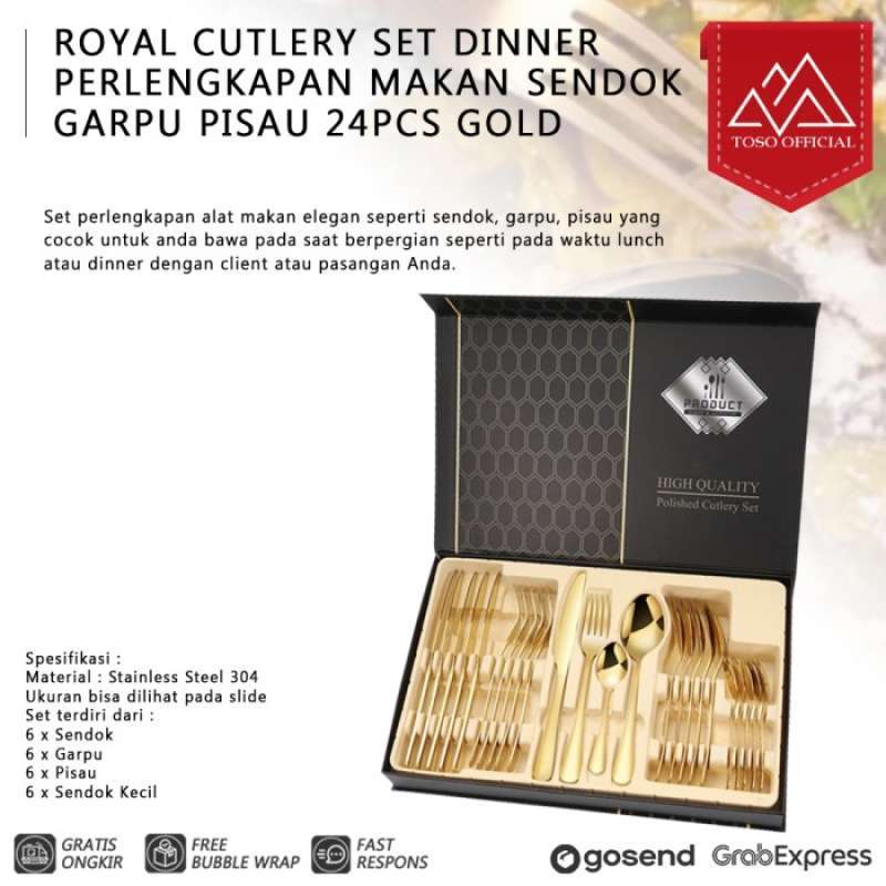 Jual Royal Cutlery Set Dinner Perlengkapan Makan Sendok Garpu Pisau 24pcs Di Seller Grand ...