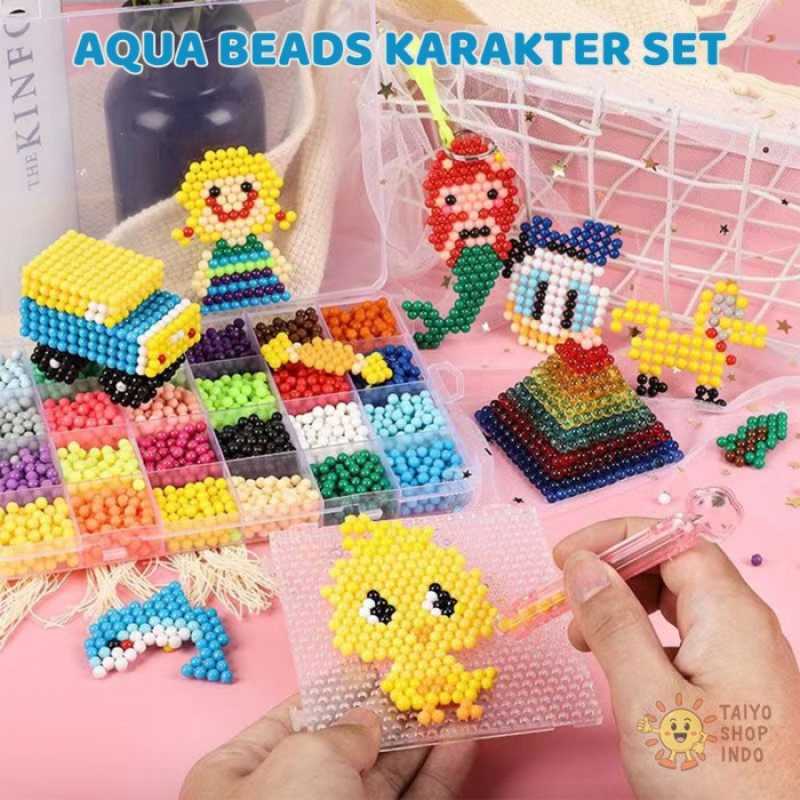 Promo Taiyo Mainan Anak Diy Magic Aqua Beads Karakter Set Water Manik ...