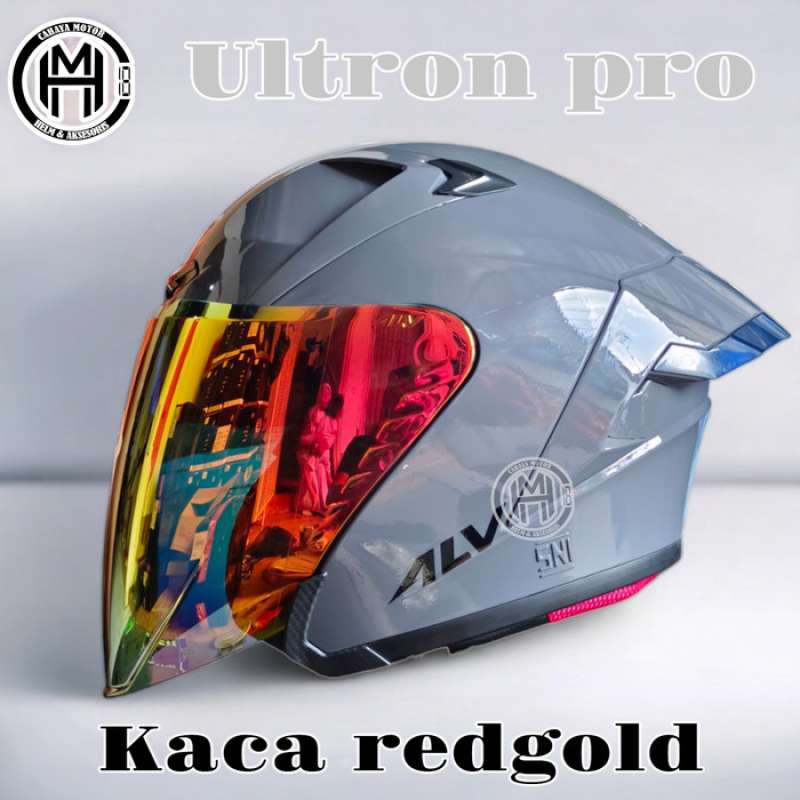 Jual Helm Alv Ultron Pro Solid Stone Grey|half Face Alv Terbaru - Grey ...