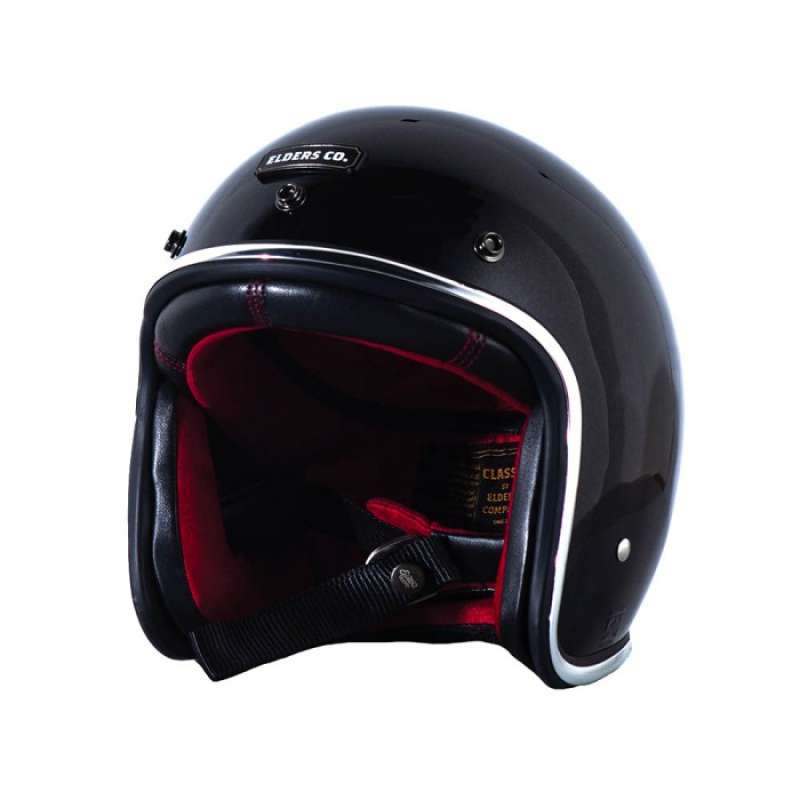 Jual Helm Motor Half Face Sni Elders Company - Classic - Candy Black Di ...