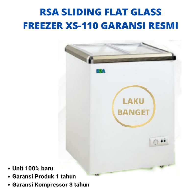 Promo New Rsa Sliding Flat Glass Freezer Xs-110 Resmi Diskon 5% Di ...