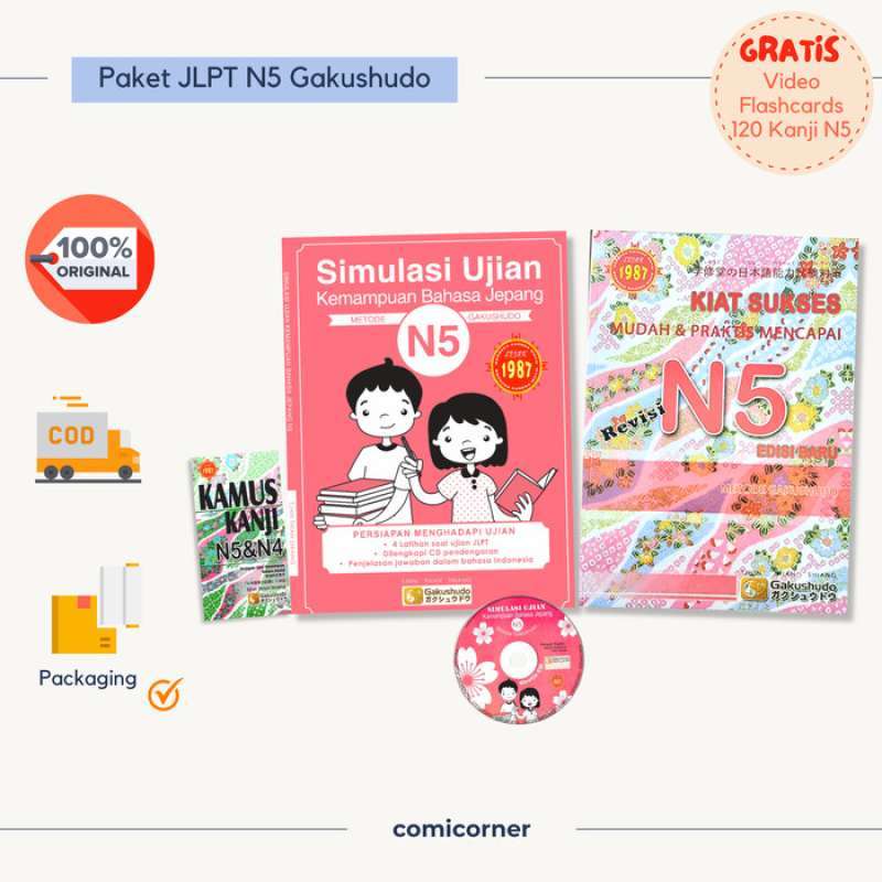Promo Paket Simulasi Ujian, Kiat Sukses, Kamus Kanji Jlpt N5 Gakushudo ...
