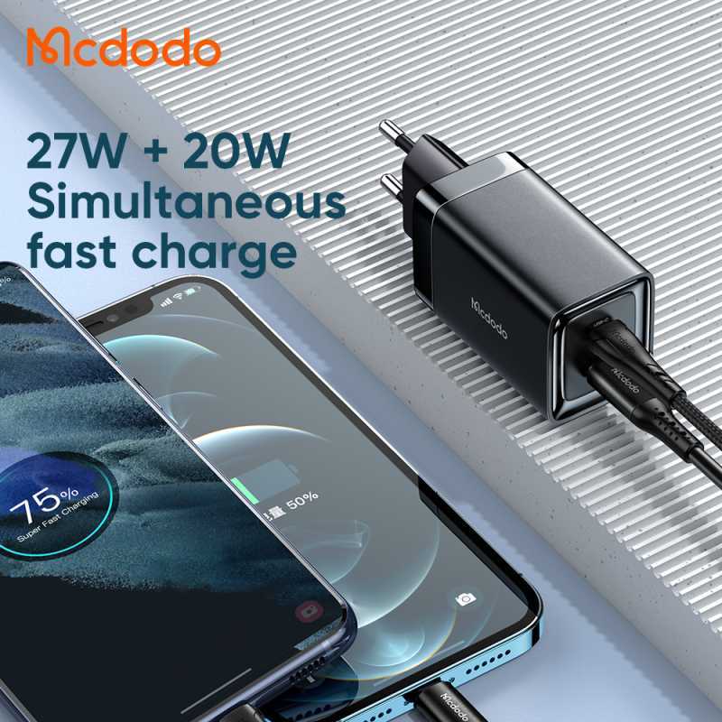 Jual Mcdodo Kepala Charger Gan Dual Port Usb + Type C Fast Charging 45w ...