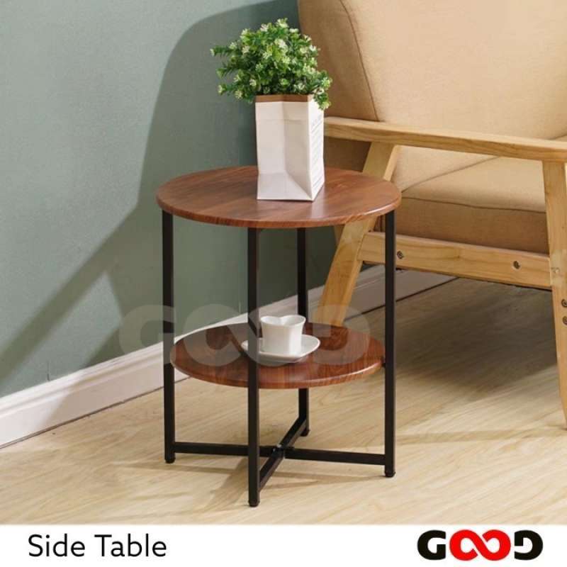 Jual Meja Kecil Minimalis 2 Susun/side Table/round Coffee Table/meja ...