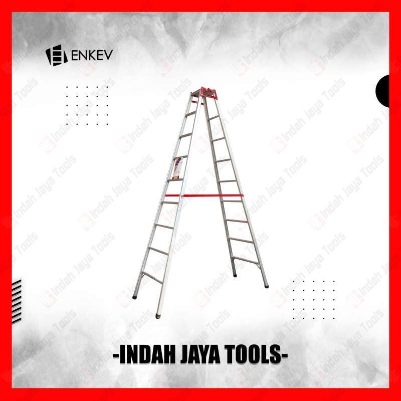 Jual Enkev Tangga Alumunium 9 Step 300 Cm - Tangga Lipat Rumah Ladder ...