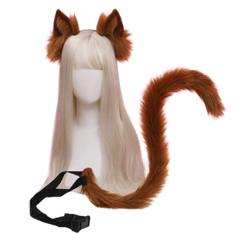 Jual Perlengkapan Cosplay Anime Telinga Kucing Dan Ekor Set Bulu Hewan ...