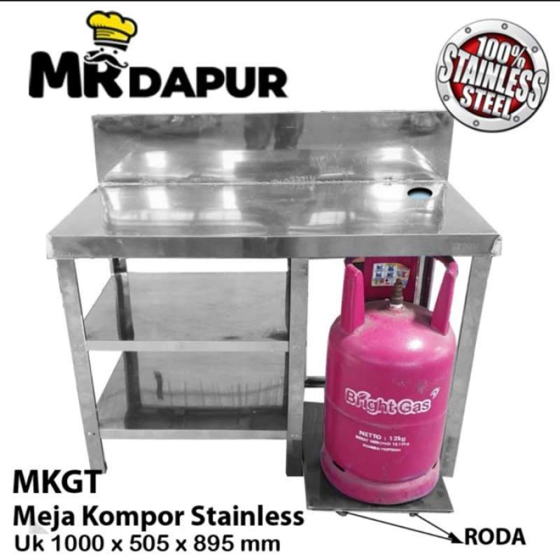 Jual Meja Kompor Stainless Mkgt Mrdapur Dengan Rak Roda Lpg Di Seller ...