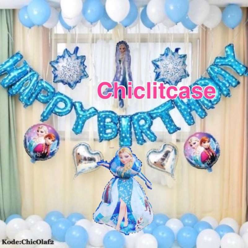 Promo Set Paket Balon Frozen Olaf Elsa Birthday Ultah Ulang Tahun ...