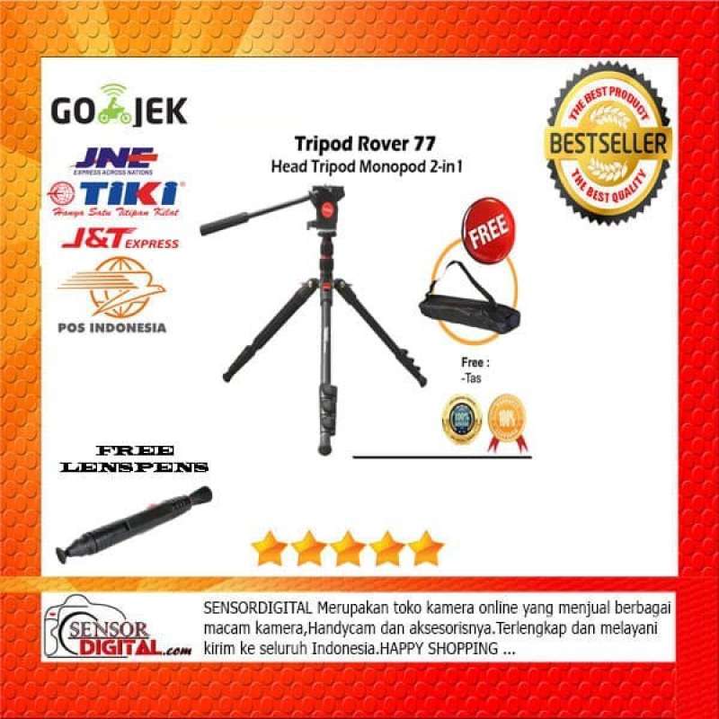 Promo Takara Rover 77 Fluid Head Tripod Monopod 2-in1 Free Lenspen ...