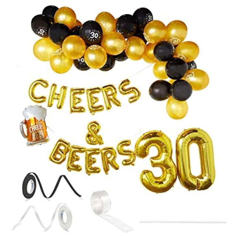 Jual Cheers And Beers To 30 Years Balloon Decorations(60 Piece Set) Di ...