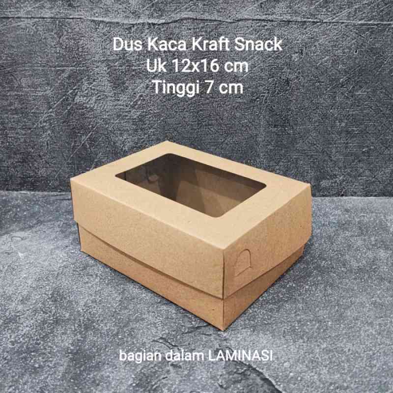 Jual Dus Kraft 12 X 16 Kaca Per 50 Pcs / Kotak Kue Snack Box Coklat ...