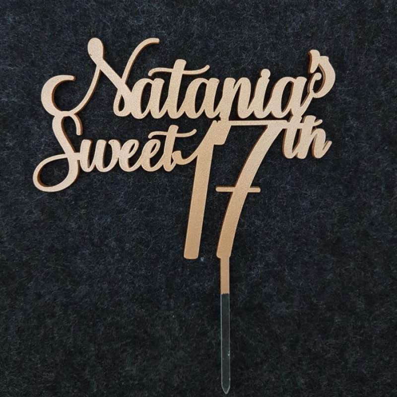 Jual Cake Topper Seventeen Acrylic | Hiasan Kue Sweet Seventeen - 13cm ...