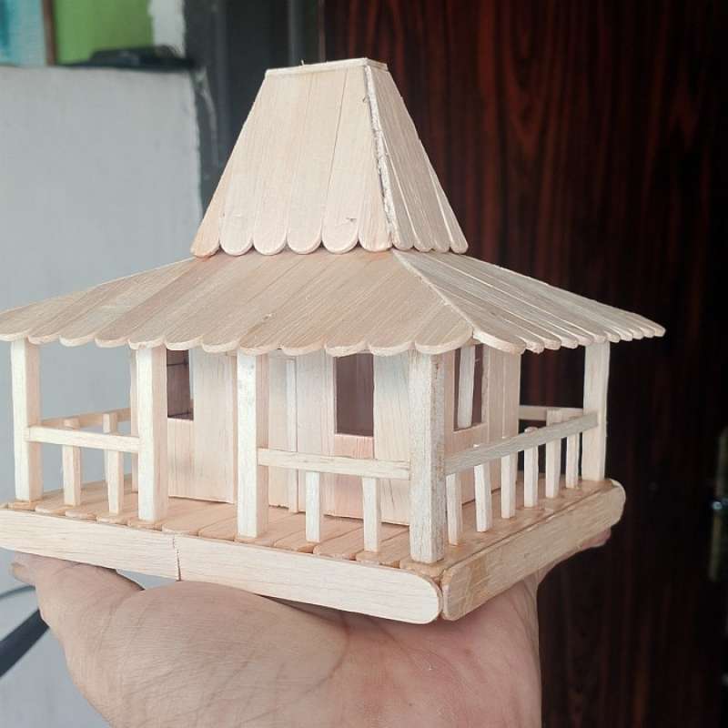 Jual Prakarya Miniatur Rumah Adat Jawa Rumah Joglo Dari Stik Es Krim