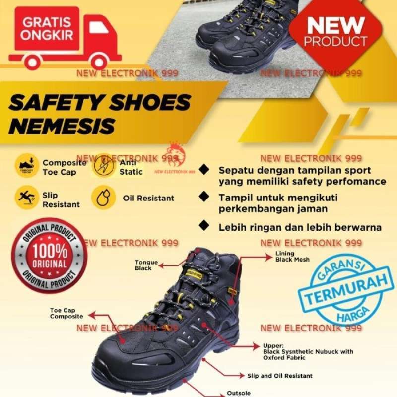 Jual Krisbow Sepatu Pengaman Nemesis 6in Hitam Safety Shoes Nemesis 6in ...