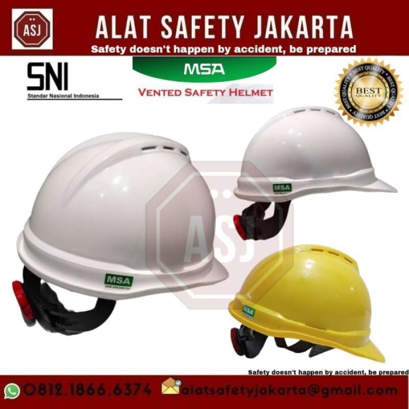 Jual Helm Proyek Msa Vented Inner Fas Trac / Safety Helmet Msa Vented ...