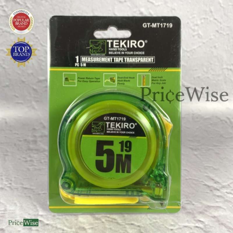 Jual Meteran Transparan 5 M Tekiro / Roll Meter / Measurement Tape Di ...