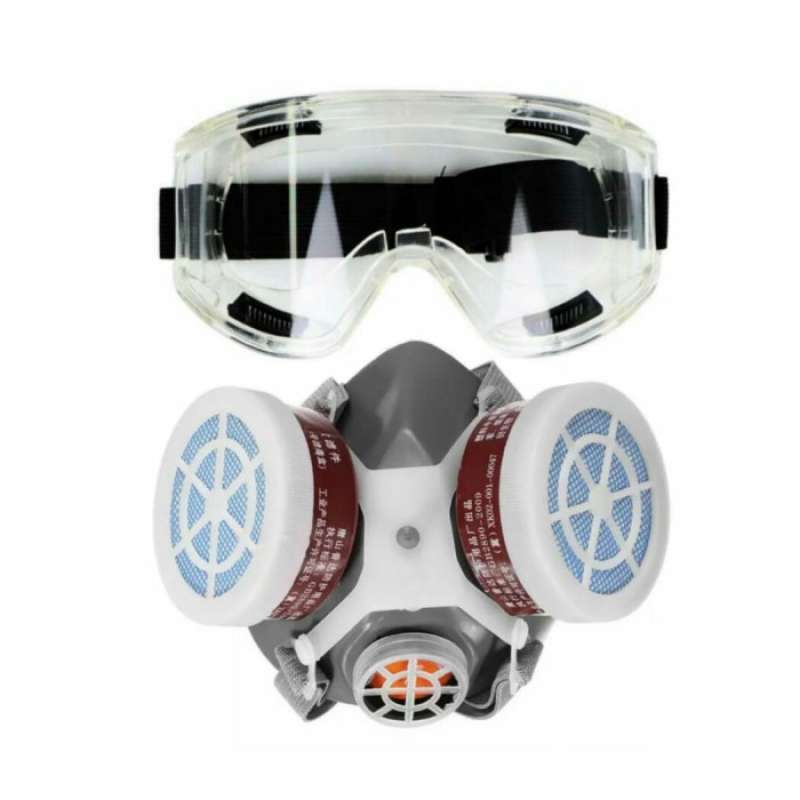 Jual Paket Masker Gas Respirator Filter Lab Anti Kimia Cat Safety Mask ...