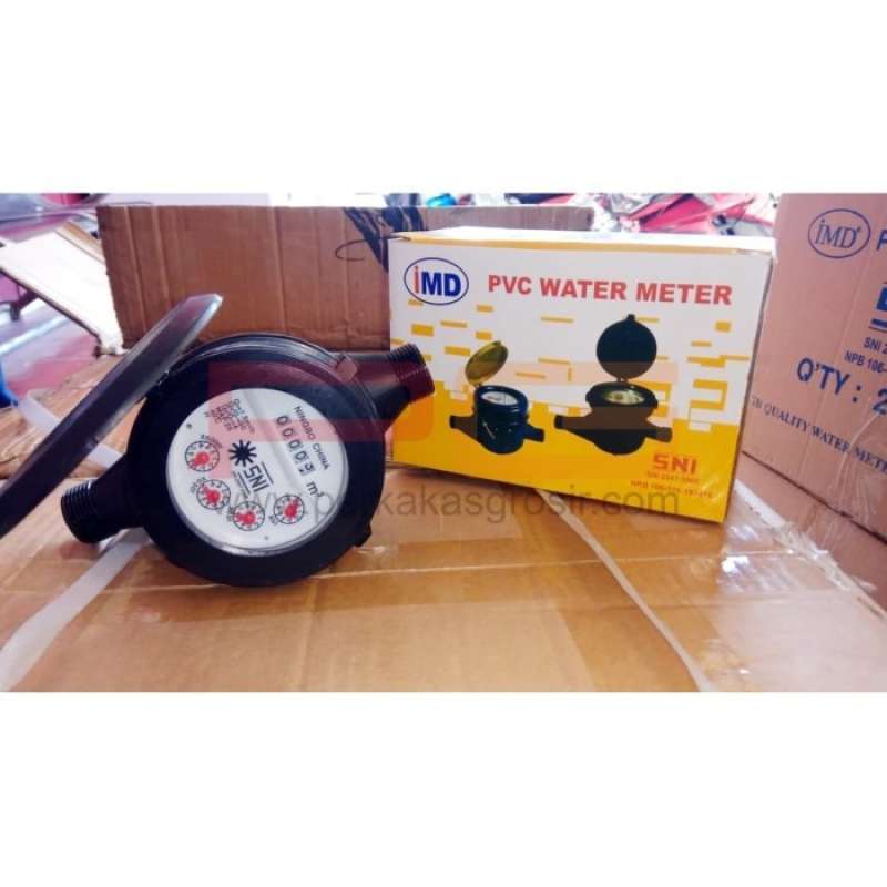 Jual Imd Water Meter Pvc Plastic Meteran Air Plastik 1/2 Inch Dim Di ...