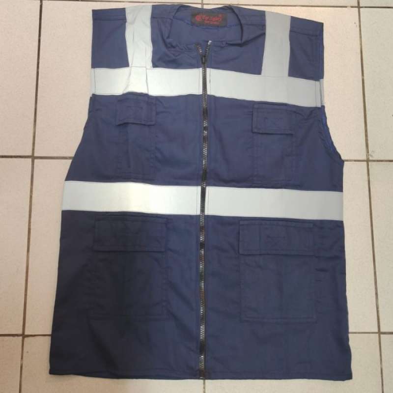 Jual Rompi Safety Bahan Dril 4 Kantong Biru Bca/ Rompi Dril - Biru Muda ...