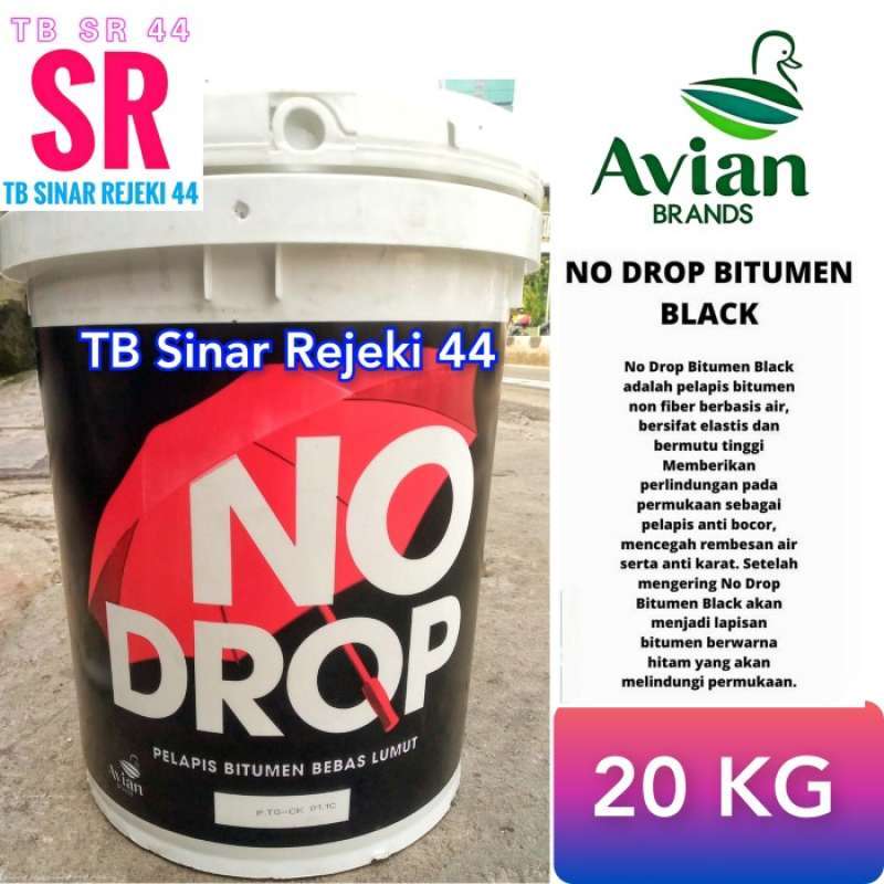 Jual No Drop Bitumen Black Pail 20 Kg Cat Pelapis Anti Bocor Waterproofing Di Seller Yama ...