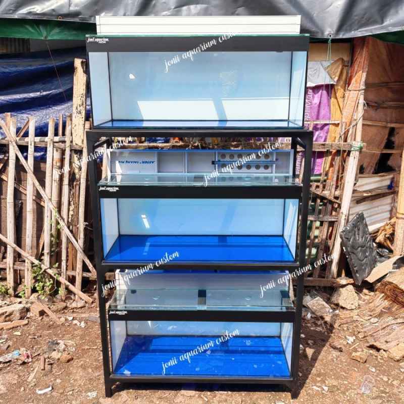 Promo Aquarium 100x40x40 3 Susun Full Stiker Set Talang Dan Tutup Kaca Diskon 23% Di Seller Siba ...