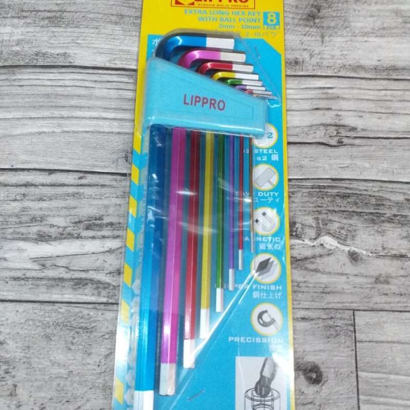 Jual Lippro Kunci L Set Panjang 8 Pcs Extra Long Flat 2-10mm Heavy Duty ...