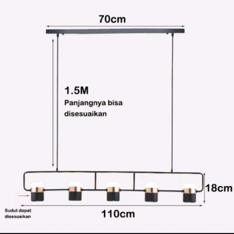 Jual Lampu Gantung Minimalis Led Lampu Sorot Hias Ruang Makan Ready - 5 Head Lampu Di Seller ...