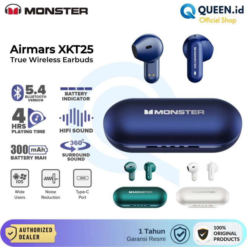 Promo Monster Xkt25 Tws True Wireless Earbuds Headset Bluetooth 5.4 ...