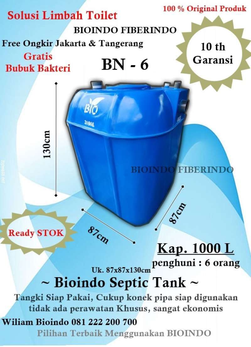 Jual Septic Tank, Biotech, Biotank, Biofil, Bioindo 1000 Liter ...