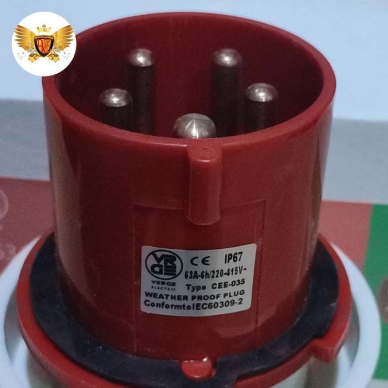 Jual Industrial Plug Vorge Genset 5 Pin 63a 035 Model Cee Steker 5pin ...