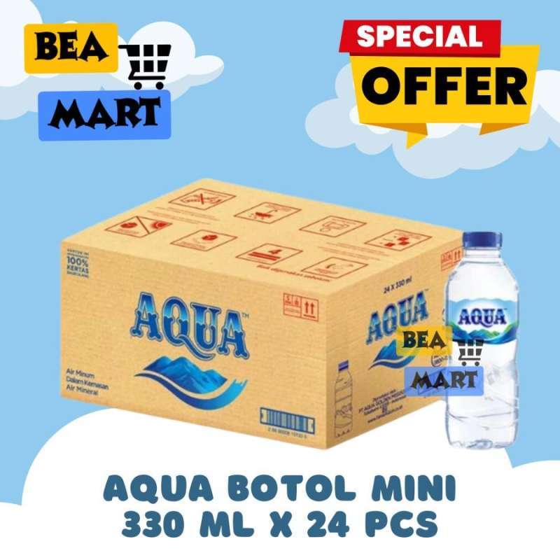 Jual Aqua Mini 330 Ml 1 Dus Isi 24 Botol | Air Mineral Kecil 330ml Instan Di Seller Beamart ...
