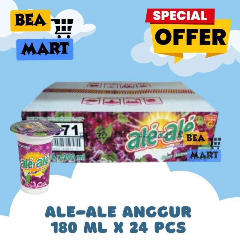Jual Minuman Ale Ale Rasa Jeruk / Anggur / Stoberi 180ml X 24 Pcs | Jus ...