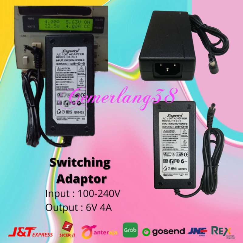 Jual Switching Adaptor 6v 4a Charger Ac To Dc 6 V 4 A Power Supply 24 ...