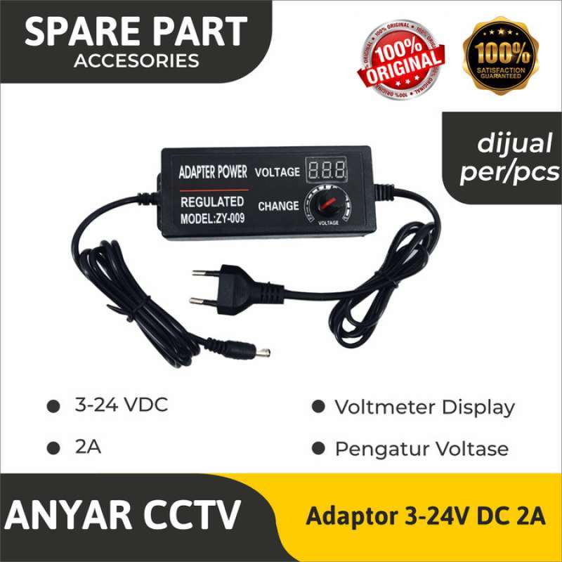 Jual Adjustable Adaptor 3-24v Dc 2a | Power Supply Display Voltmeter Di ...