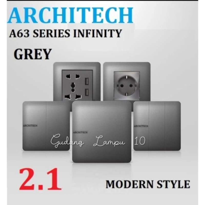 Jual Saklar Architech Infinity Grey A63/single/seri/triple/saklar4 ...