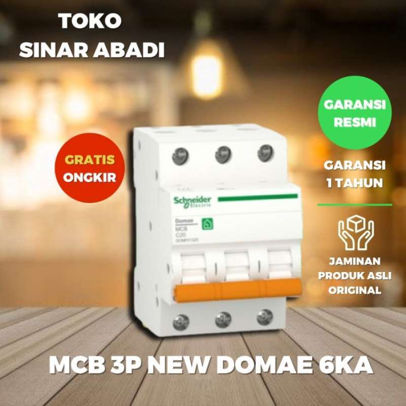 Jual Mcb Schneider New Domae 3 Phase 6a 10a 16a 20a 25a 32a 40a 50a 63a 6ka 3p - 50a Di Seller ...