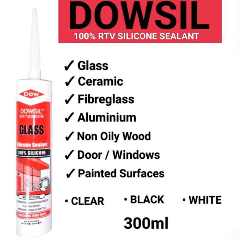 Jual Lem Dowsil Acid 300ml / Lem Silicone Sealant : Clear,black,white ...