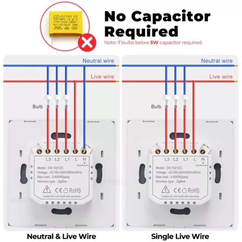 Jual Almo Tuya Smart Zigbee Mechanical Switch Saklar Home Automation ...