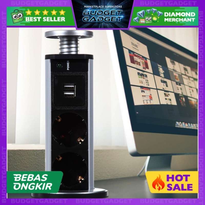 Jual Colokan Stop Kontak Meja Tanam Pull Pop Up Hidden Plug + Usb Port ...