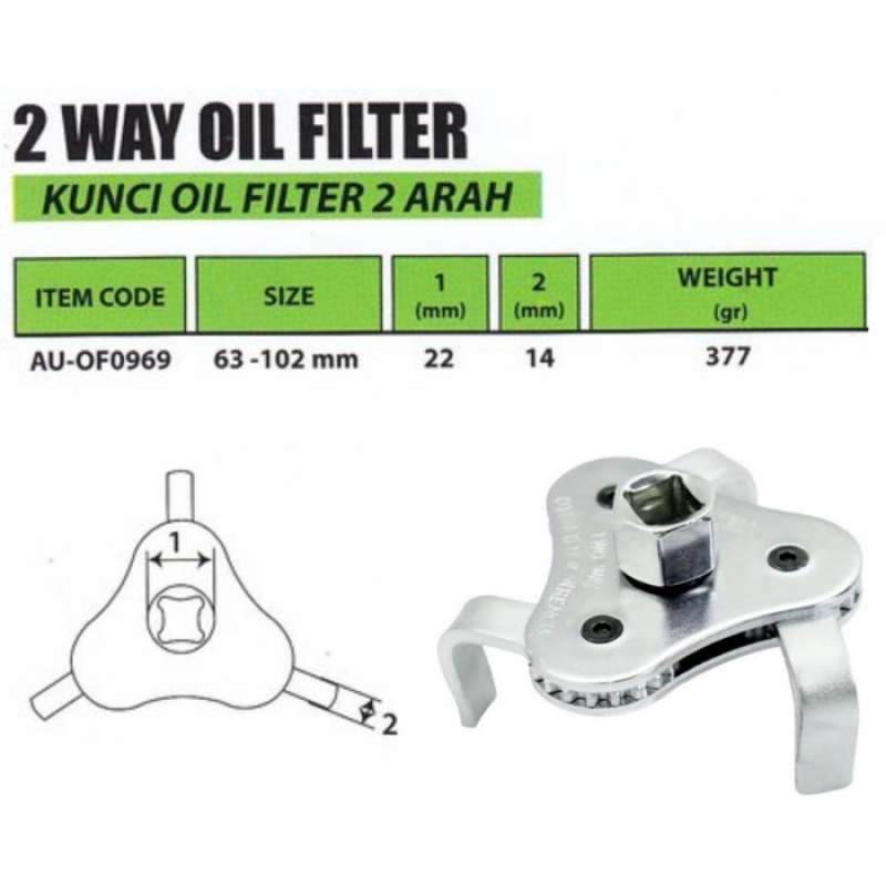 Promo Tekiro 2 Way Oil Filter / Kunci Filter Oli Dua Arah Kaki 3 Au ...