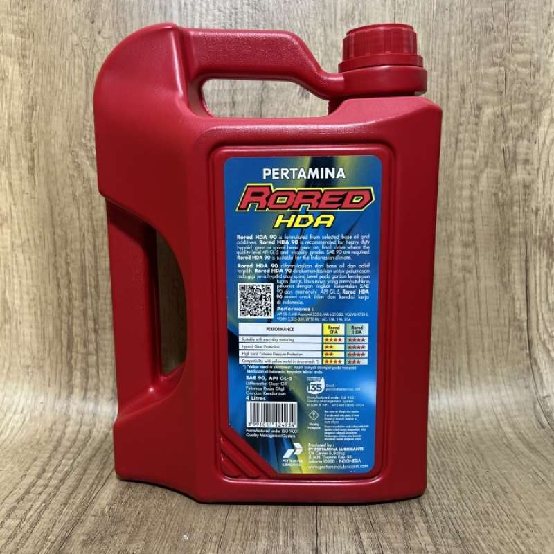 Promo Pertamina Rored Hda Sae 90 (gl-5) 4 Liter - Oli Perseneling ...