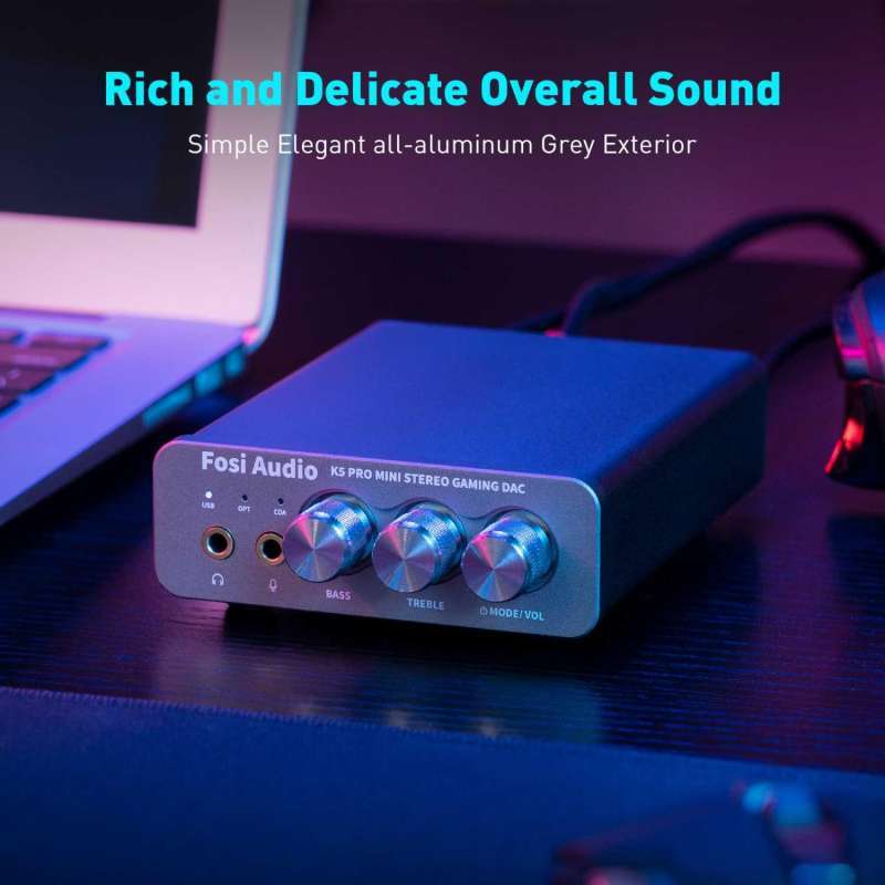 Jual Amplifier Mini Hifi Stereo Gaming Dac Usb Opt Aux 3.5mm K5 Pro ...