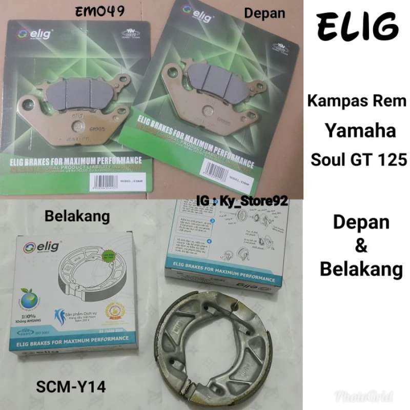 Promo Kampas Rem Elig Depan Em049 & Belakang Scm-y14 Elig Soul Gt 125 Sale Diskon 35% Di Seller ...